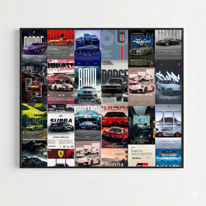 Car Wall Posters Set of 24 | 4 x 6 Inch | Multicolor Automotive Prints ...
