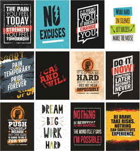 Combo Pack of 12 HD Motivational Wall Posters and Inspirational Quotes ...