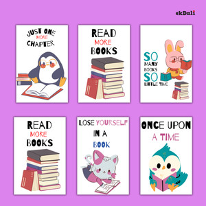 Set of 6 Animal Print Posters for Kids Who Love to Read and Learn Paper ...