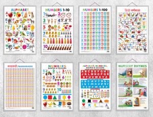 Alphabet, Numbers 1-10, Numbers 1-100, Hindi Varnamala, Baarahkhadee ...