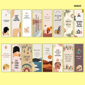 Boho Bookmarks Set of 16 – Minimalist 2x6" Bookmarks for Readers ...