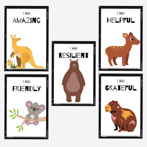 Positive Affirmation Posters for Kids – Set of 32 – Animals – 6 x 4 ...