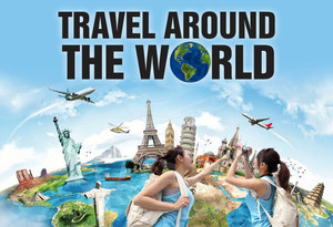 Poster Travel Around The World Poster Wall Poster sl2138 (13x19 Inches ...