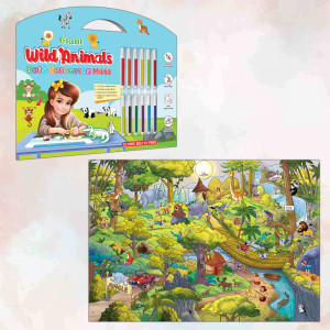 GIANT WILD ANIMALS BOLD COLOURING MATS and GIANT JUNGLE SAFARI ...
