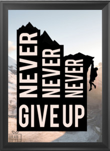 Grab Gifts Never Never Give Up Gym Poster Color with Frame Grab Gifts ...