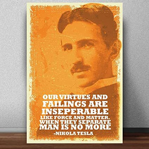 Nikola Tesla ART Motivational Quote Poster For Room & Office MULTICOLOR ...