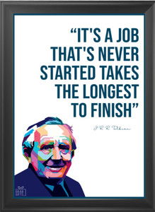 J R R Tolkien Famous Author Motivational Quote with Frame Inspirational ...