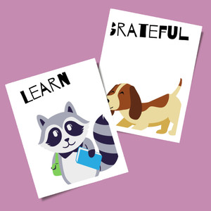 32 Kids Motivation Posters – Animal Illustrations – 6 x 4 in Paper ...