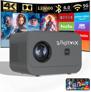 Projevox LuminaTech 1GB/8GB, HD Android 11 Projector WiFi /BT 5.0 Digital Keystone Focus (5500 ...