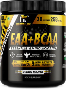 NUEVA LIFE EAA+BCAA Intra–Workout Supplement | 2:1:1 BCAA, Electrolyte Hydration-30 Serving EAA ...