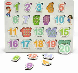 Aditi Toys Wooden 1 To 20 Number Puzzle With Picture Educational Number ...