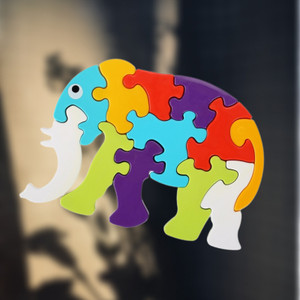 Alexenterprise Elephant Shape Puzzle Building Blocks Non Toxic Block LC02.3612 Elephant Puzzle ...