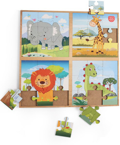 Play Nation Premium 4 in 1 Jungle Jigsaw Puzzle for Kids | Learning ...
