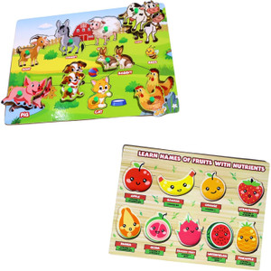 TOYTALES Educational Fruits & Domestic Animals Puzzle Game for Kids ...