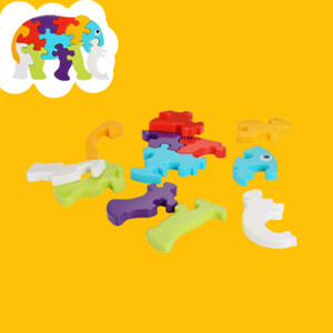 Kidsbuddy Elephant Shape Puzzle Building Blocks Non Toxic Block LC02.1152 Elephant Puzzle ...