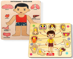 Plus Shine Combo Human Body Parts Puzzle Wooden Toy+Body Internal ...