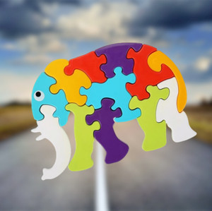 Kidsbuddy Elephant Shape Puzzle Building Blocks Non Toxic Block LC02.1245 Elephant Puzzle ...