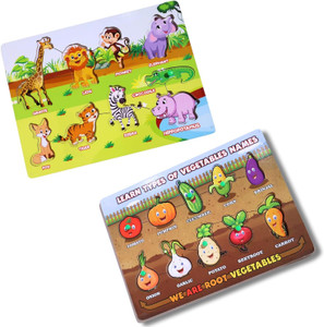 TOYTALES Educational Wildlife Animals & Vegetables Puzzle Game for Kids ...