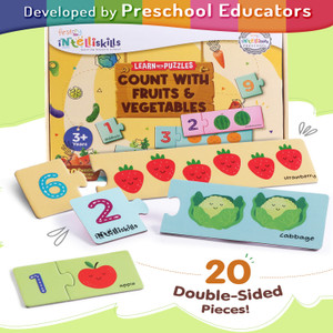 Intelliskills Count with Fruits & Vegetables Jigsaw Puzzle for Kids ...