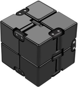 TRU TOYS Infinity Cube Fidget Toy Stress & Anxiety Relief Handheld Relaxing Cube, Black ...