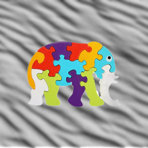 Kidsbuddy Elephant Shape Puzzle Building Blocks Non Toxic Block LC02.2304 Elephant Puzzle ...