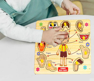 HIGHSEAS Wooden Learn Human Body Parts Board Game Parts of Body Name ...