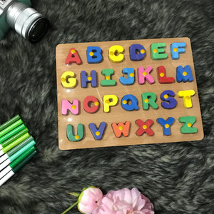 MECDOIT INTERNATIONAL English Alphabet Puzzle Uppercase ABCD Blocks ...