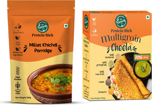 The Naturik Co High Protein Breakfast Combo, Multigrain Cheela Mix 250g & Masala Millet (500g ...