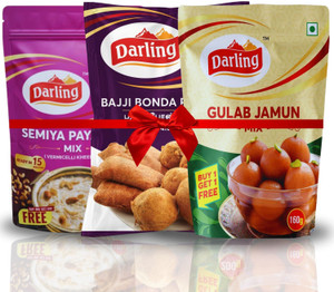 Darling Semiya Payasam 180g,Gulab jamun mix 160g(buy 1 & get 1) & Bajji bonda mix 200g 540 g ...