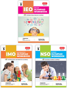 MTG NSO-IMO-IEO (Science, Mathematics & English) Olympiad Workbook Combo Class-5 (Set Of 3 Books ...