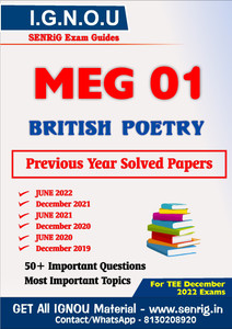 IGNOU MEG 1 Previous Years Solved Question Papers British Poetry IGNOU MEG 1st Year IGNOU (MEG ...