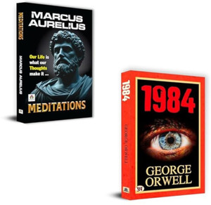 Meditations + 1984 | Stoicism| Philosophy Books| Dystopian Fiction| George Orwell| Marcus ...