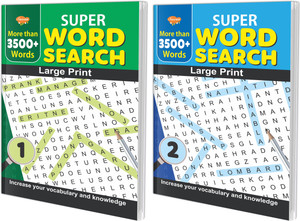 Set Of 2 Super Word Search - 1 & 2: A Fun Word Search Adventure(Large ...
