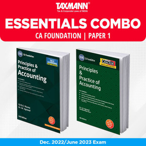 Taxmann's ESSENTIALS Combo For CA Foundation Dec. 2022/June 2023 Exams – Paper 1 | Principles ...