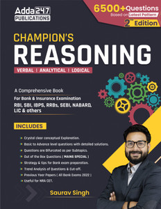 Champion's Reasoning Book 2.0 For Bank & Insurance Exam (English Printed Edition) By Adda247 ...
