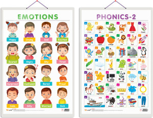 Set of 2 EMOTIONS and PHONICS - 2 Early Learning Educational Charts for ...