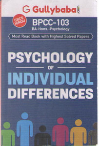 Psychology Of Individual Differences [bpcc- 103] Ba - Hons. Psychology: Buy Psychology Of ...