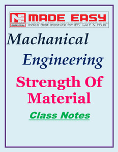 Strength Of Material Mechanical Engineering Made Easy Class Notes: Buy ...