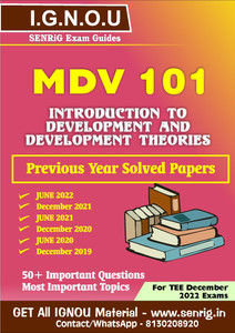 IGNOU MDV 101 Previous Year Solved Question Paper Introduction To Development And Development ...