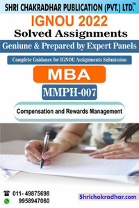 IGNOU MMPH 7 Solved Assignment 2022-23 Compensation And Reward Management IGNOU Solved ...