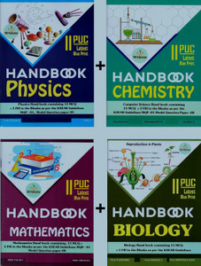 SPR 2nd PUC Handbook - PHYSICS + CHEMISTRY + MATHEMATICS + BIOLOGY|Set Of 4 Books|15 MCQ + 5 ...