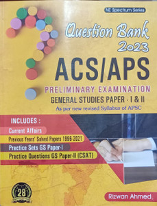 ACS / APS Question Bank 2023 | Preliminary Exam | General Studies Paper I & II (As Per Revised ...