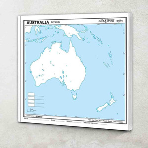 100 Australia Physical Outline Map For School: Buy 100 Australia ...