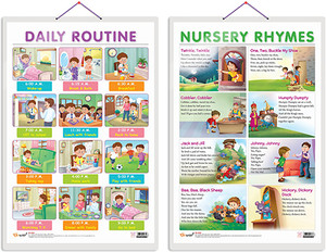 Set of 2 DAILY ROUTINE and NURSERY RHYMES Early Learning Educational ...