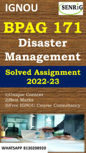 IGNOU BPAG 171 Disaster Management Solved Assignment 2022-23 IGNOU BPAG 171 Solved Assignment ...