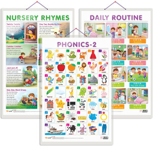 Set of 3 DAILY ROUTINE, NURSERY RHYMES and PHONICS - 2 Early Learning ...