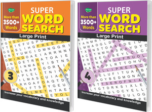 Set Of 2 Super Word Search - 3 & 4 (Large Print): Buy Set Of 2 Super ...