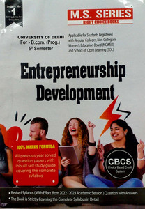 MS Series Delhi University B Com Prog 3rd Year Entrepreneurship ...
