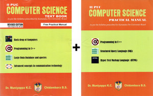 2nd PUC - COMPUTER SCIENCE - Text Book + Practical Manual|Set Of 2 Books|As Per Syllabus ...