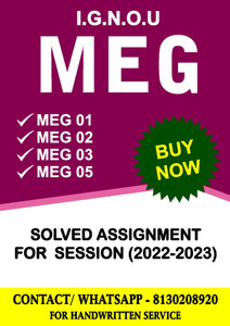 IGNOU MEG 1st Year Solved Assignment 2022-23 (WHATSAPP 8130208920): Buy IGNOU MEG 1st Year ...